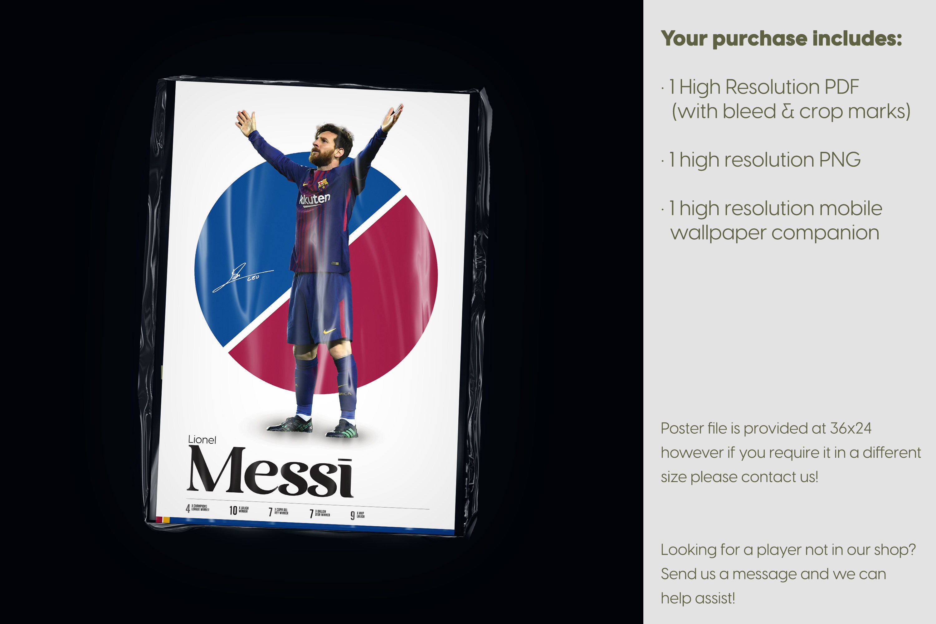 Leo Messi Poster, Lionel Messi Football, Soccer Gifts, Sports Poster ...