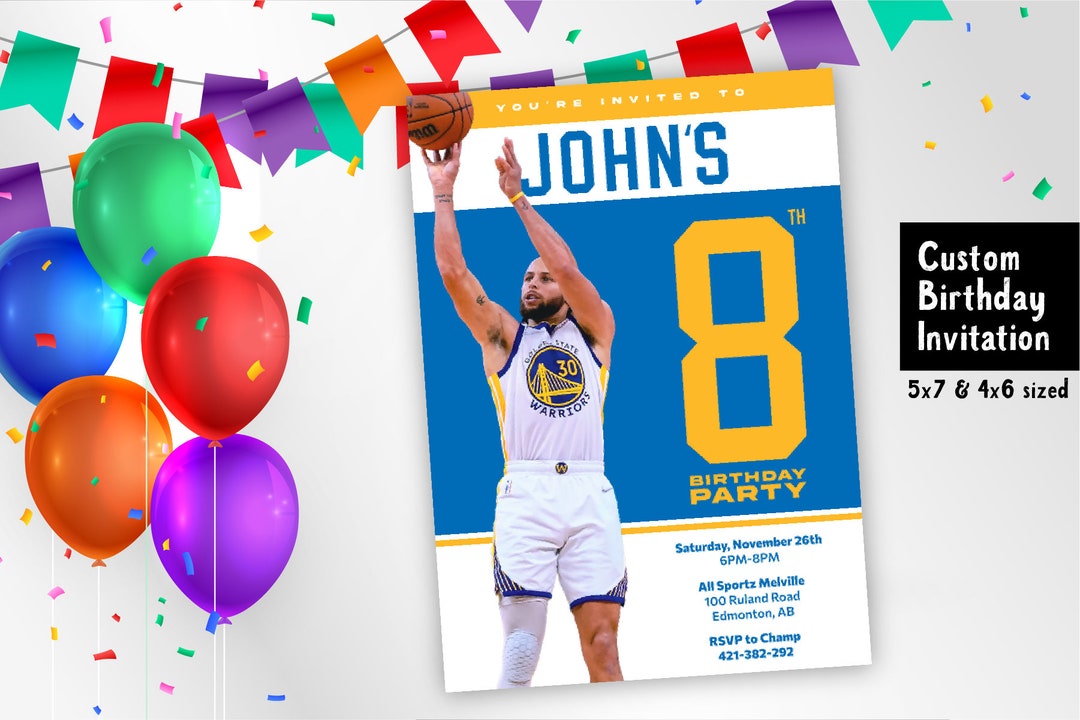 Steph Curry Birthday Invite! Perfect for Socials, Print or Email! Super ...
