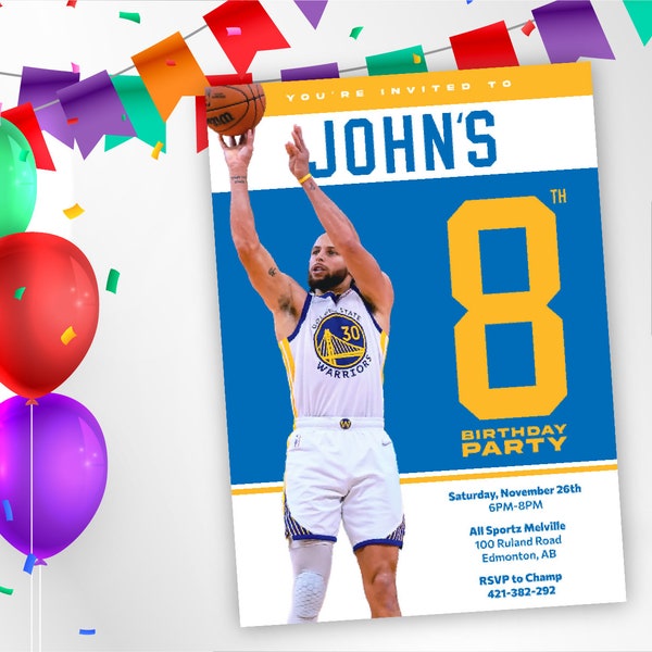Steph Curry Birthday Invitation - Etsy