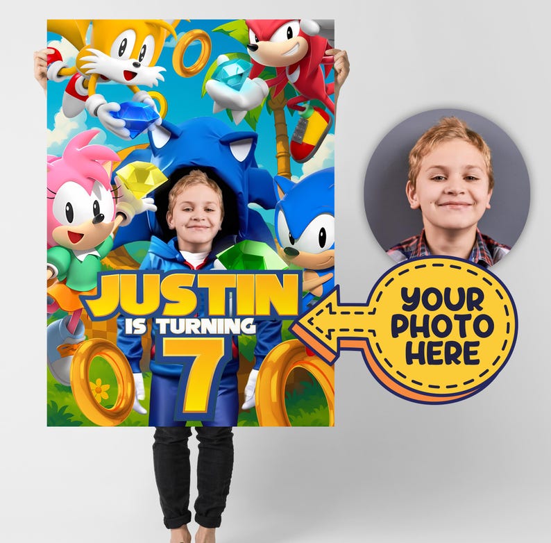 Sonic Personalized With Photo Digital Welcome Sign - Sonic Birthday ...