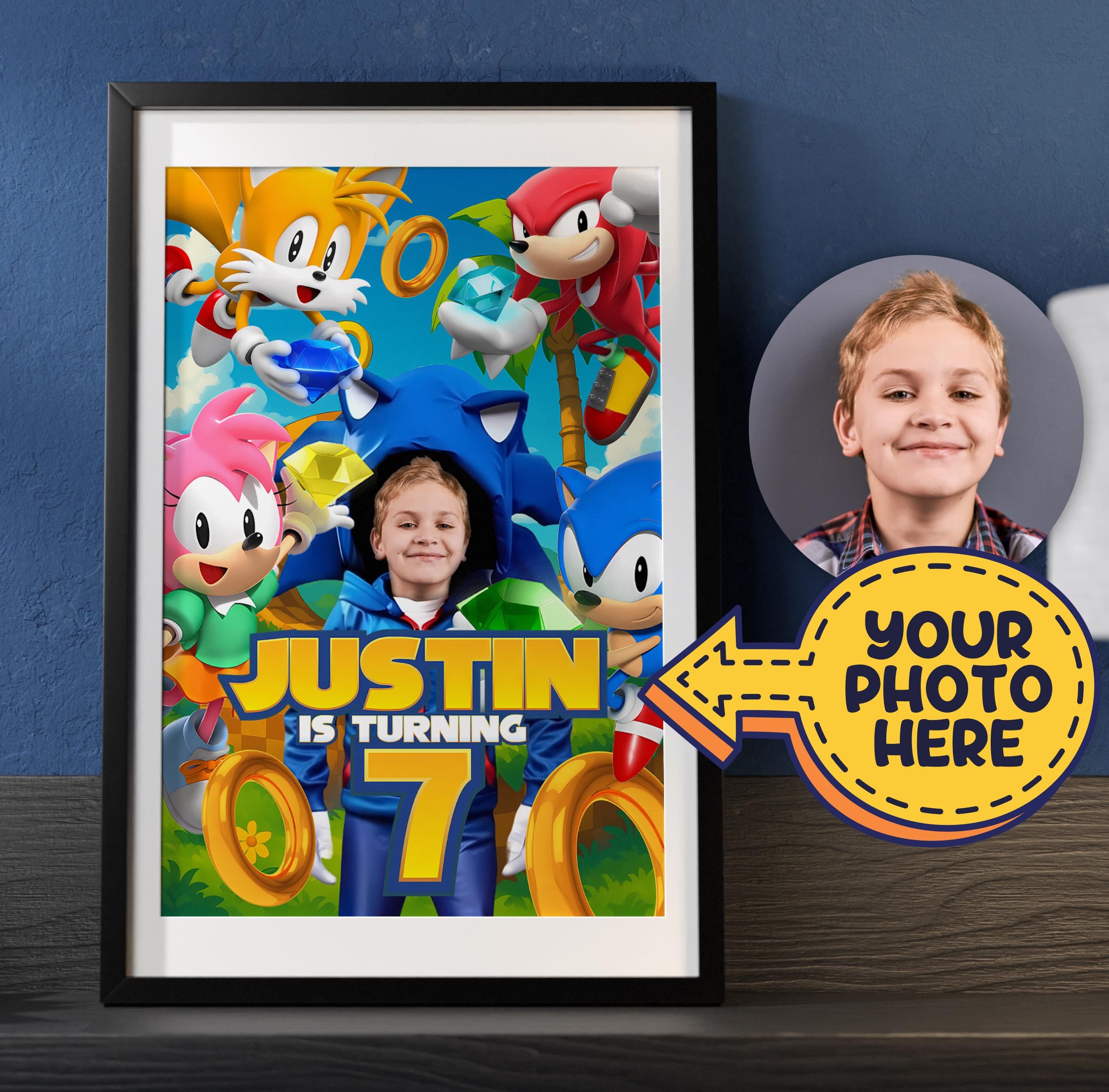 Sonic Personalized With Photo Digital Welcome Sign - Sonic Birthday ...