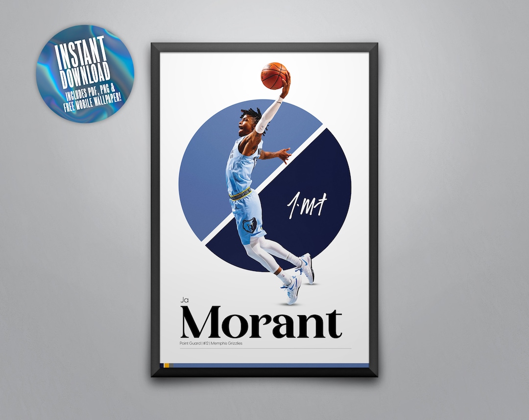 Ja Morant Poster, Memphis Grizzlies, Moran Poster, Basketball Gifts ...