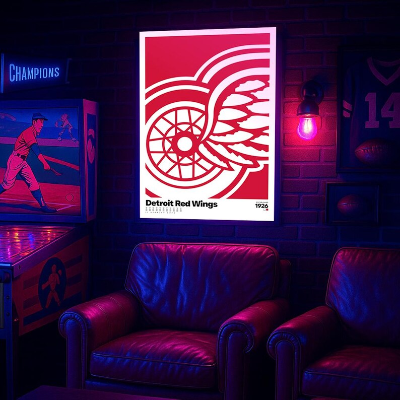 Detroit Red Wings Poster, Hockey Gifts, Sports Poster, Hockey Poster ...