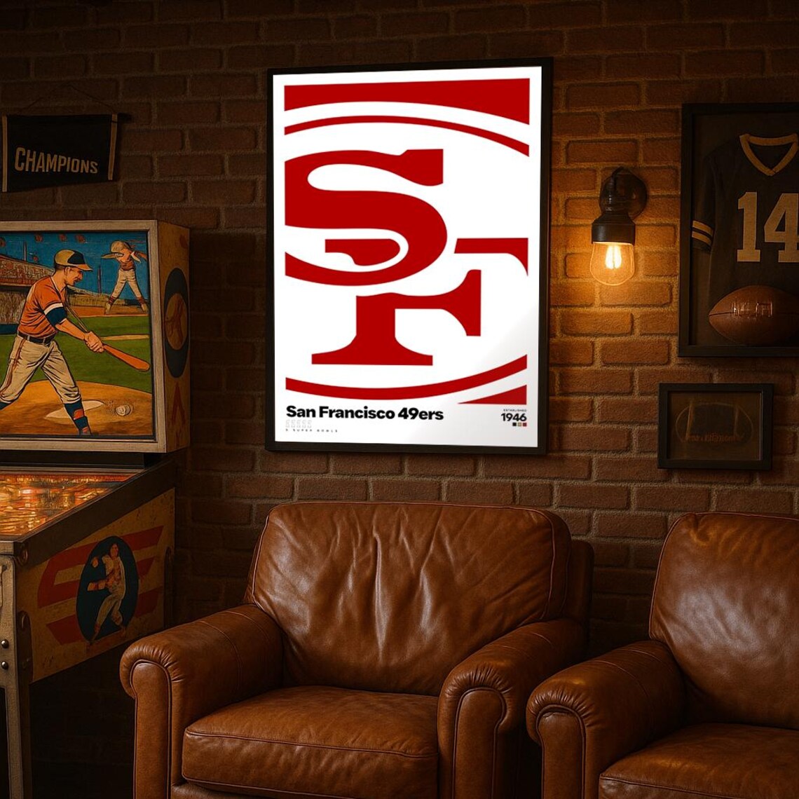San Francisco 49ers Poster, Football Gifts, Sports Poster, Football ...