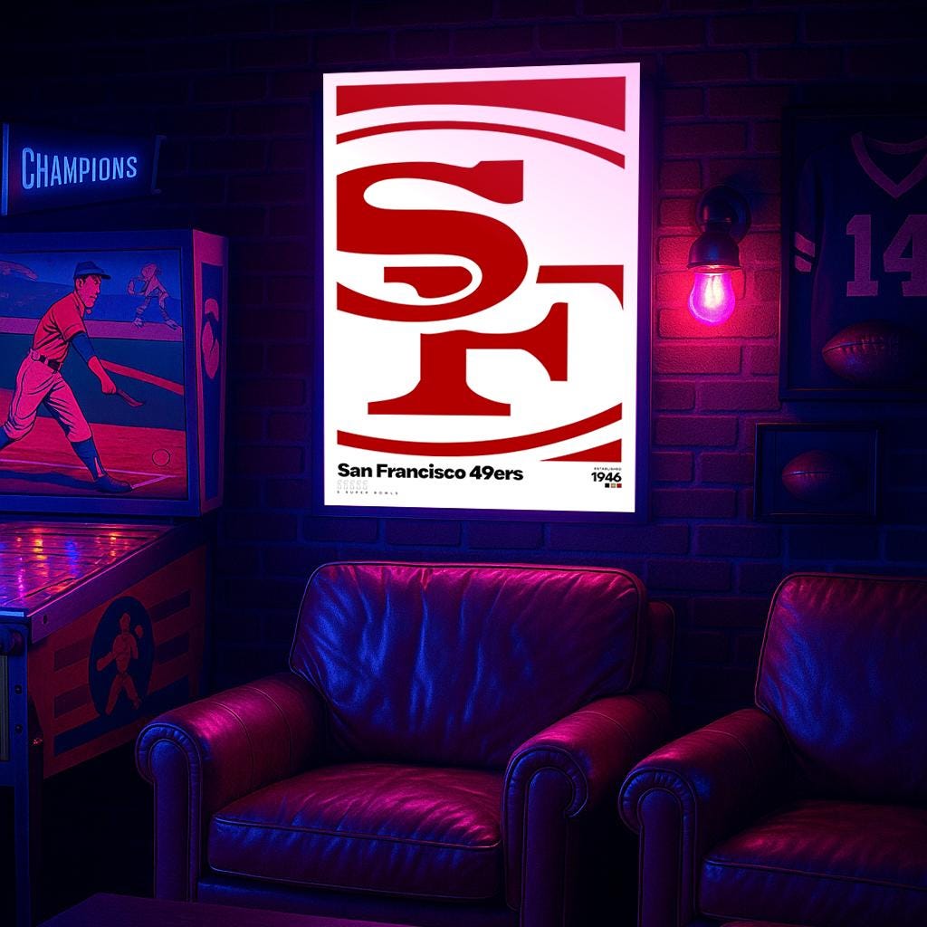 San Francisco 49ers Poster, Football Gifts, Sports Poster, Football ...