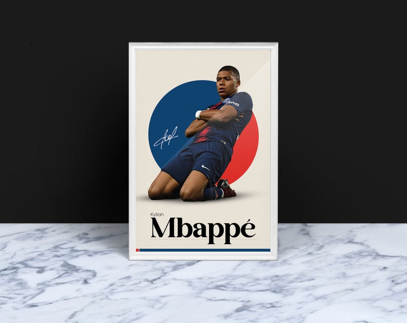 Kylian Mbappé Poster, Paris Saint Germain, Soccer Gifts, Sports Poster ...