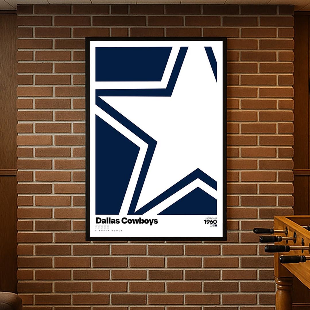 Dallas Cowboys Poster, Football Gifts, Sports Poster, Football Poster ...
