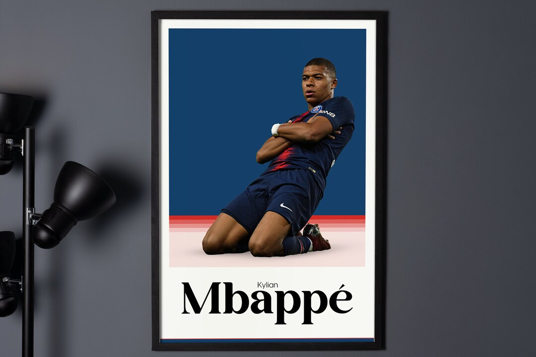 Kylian Mbappé Poster, Paris Saint Germain, Soccer Gifts, Sports Poster ...