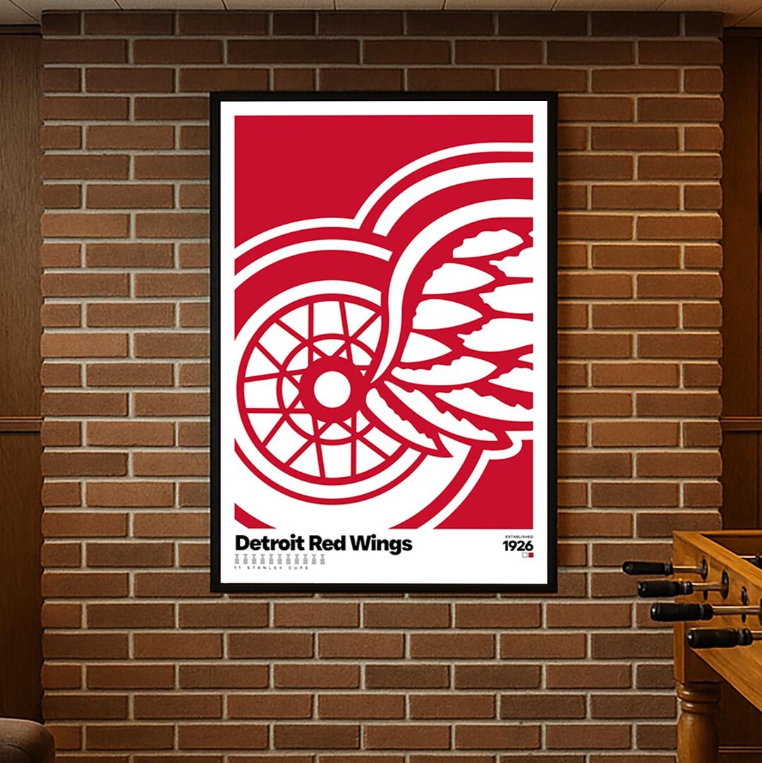 Detroit Red Wings Poster, Hockey Gifts, Sports Poster, Hockey Poster ...