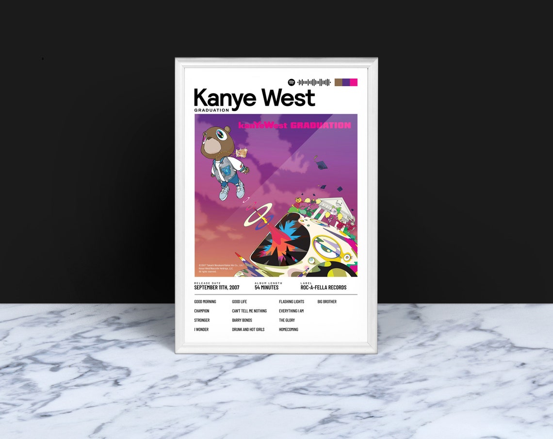 Kanye West Poster, Graduation Album, Kanye Gifts, Kanye West Poster ...