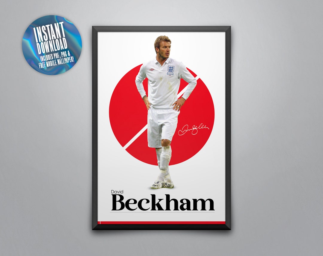 David Beckham Poster, England Football, Soccer Gifts, Sports Poster ...