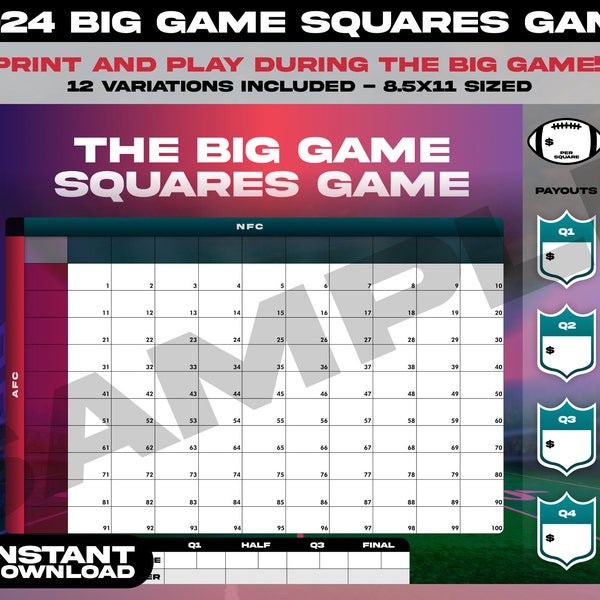 Superbowl Squares - Etsy