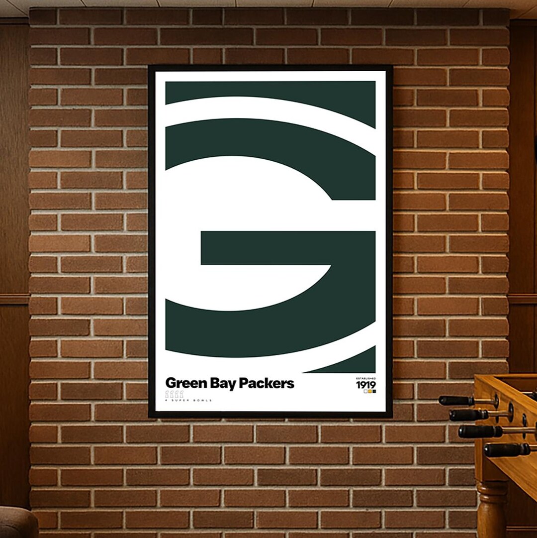Green Bay Packers Poster, Football Gifts, Sports Poster, Football ...