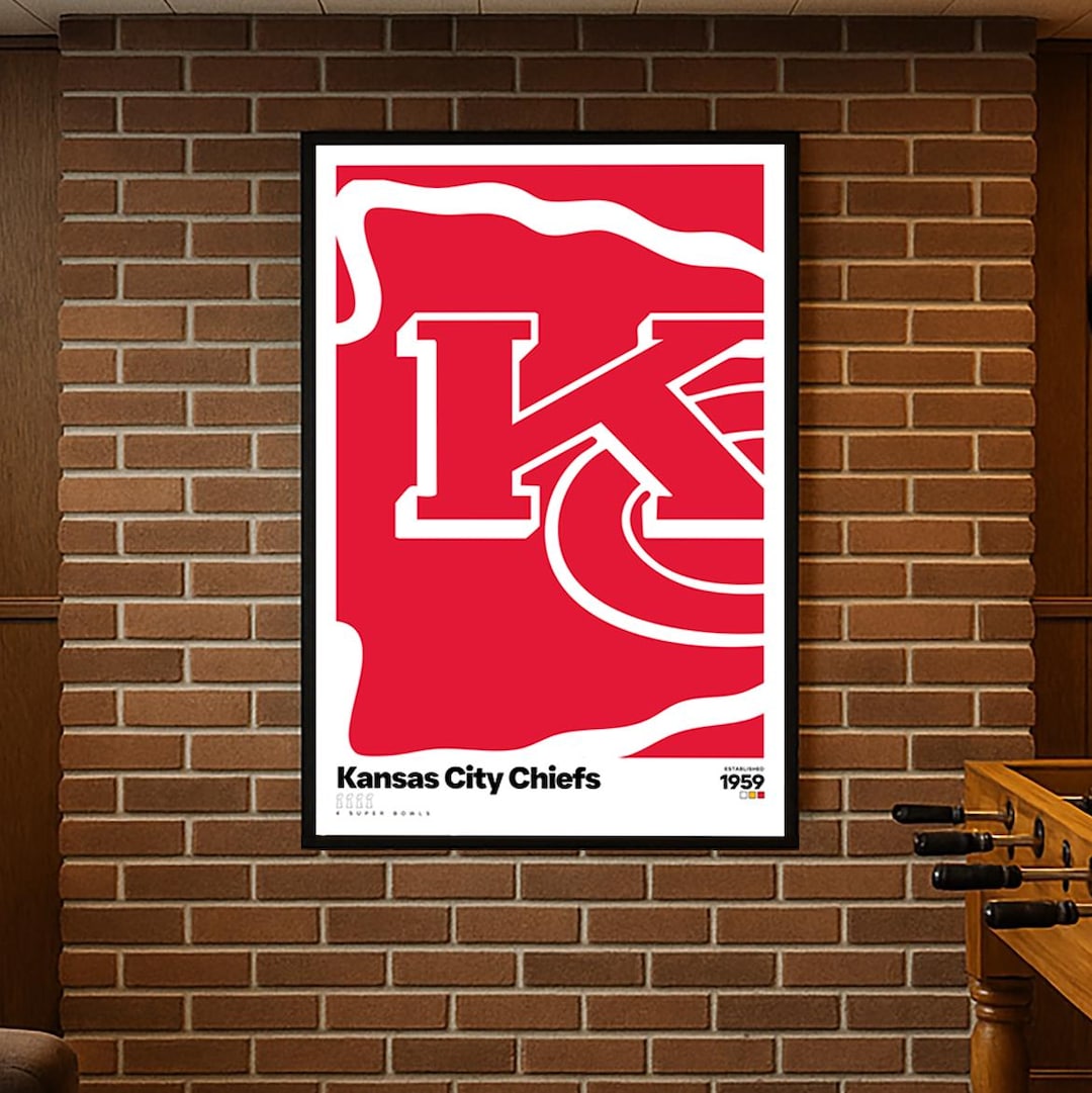 Kansas City Chiefs Poster, Football Gifts, Sports Poster, Football ...