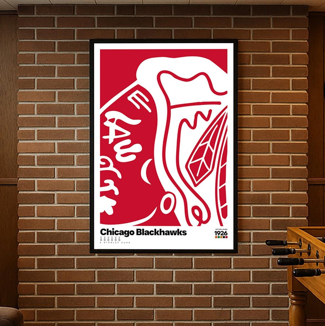 Chicago Blackhawks Poster, Hockey Gifts, Sports Poster, Hockey Poster ...