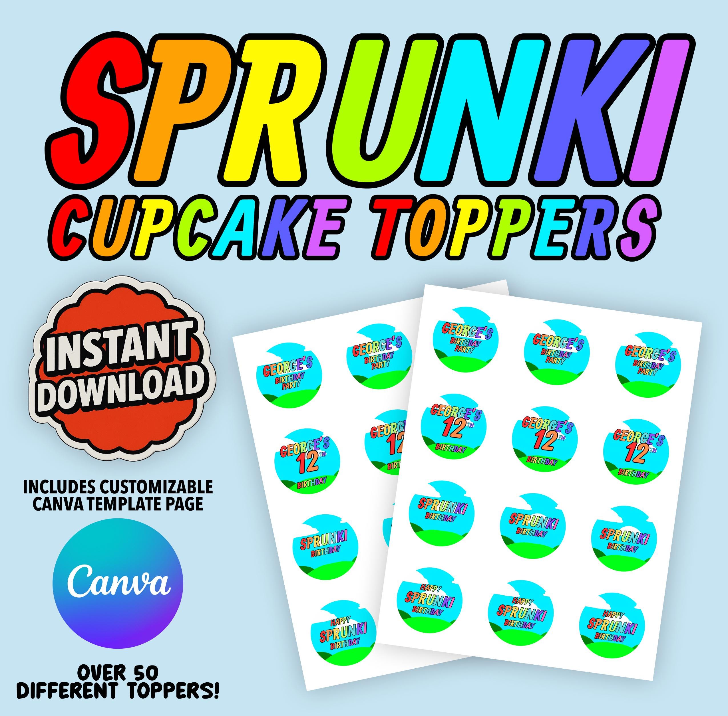 50+ Printable Sprunki Cupcake Toppers Template, Incredibox Sprunki ...