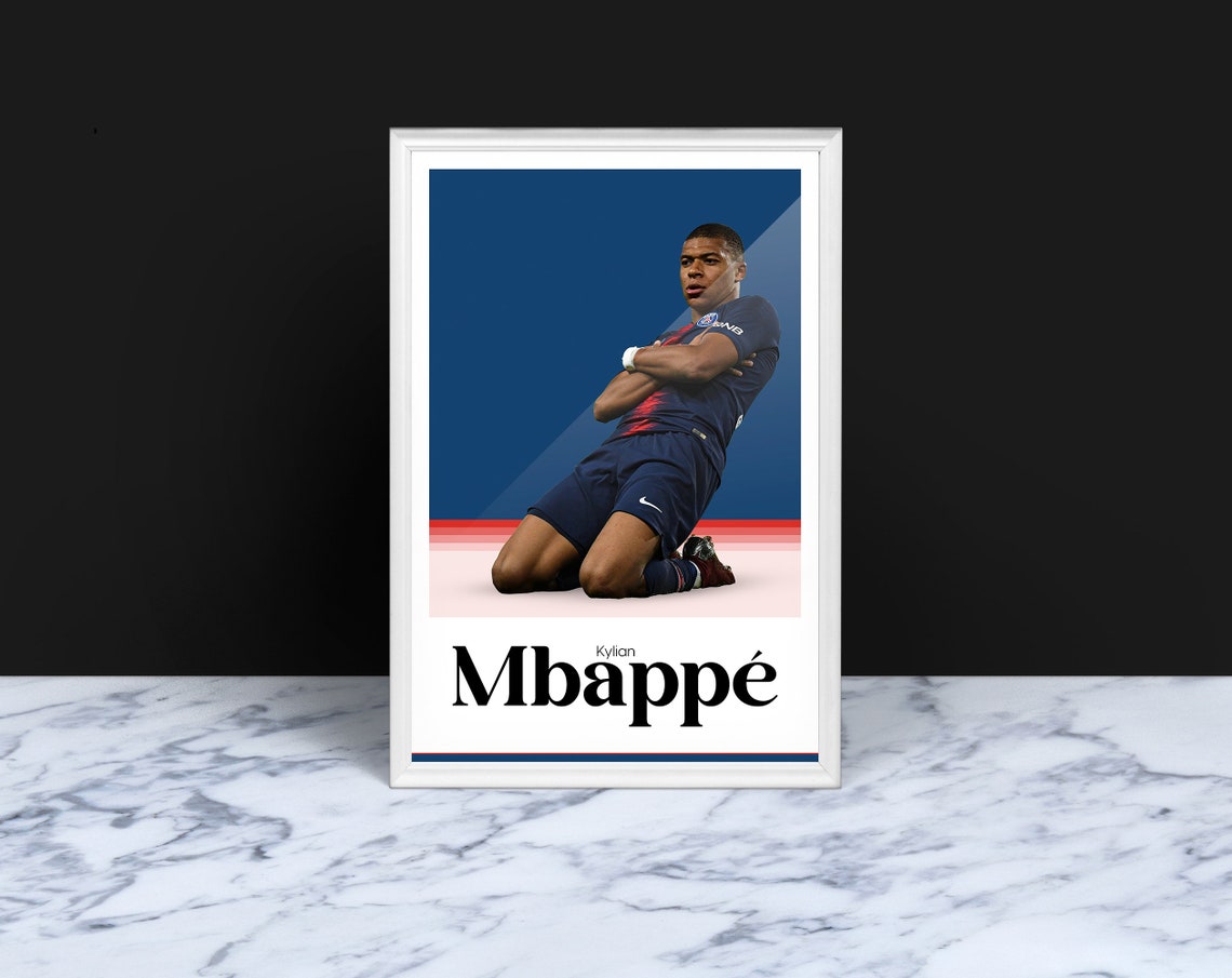 Kylian Mbappé Poster Paris Saint Germain Soccer Gifts - Etsy