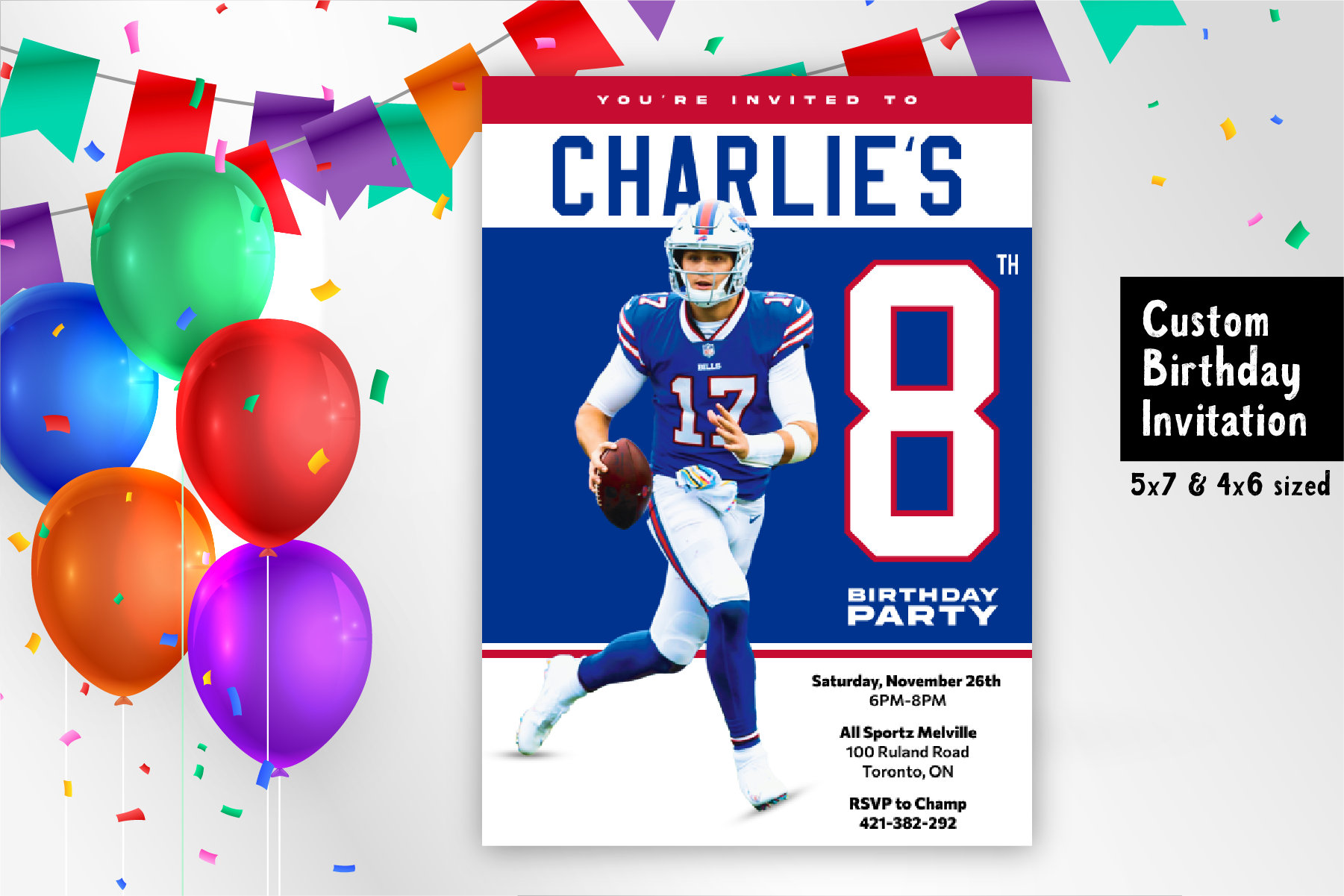 Josh Allen Birthday Invite! Perfect for Socials, Print or Email! Super ...