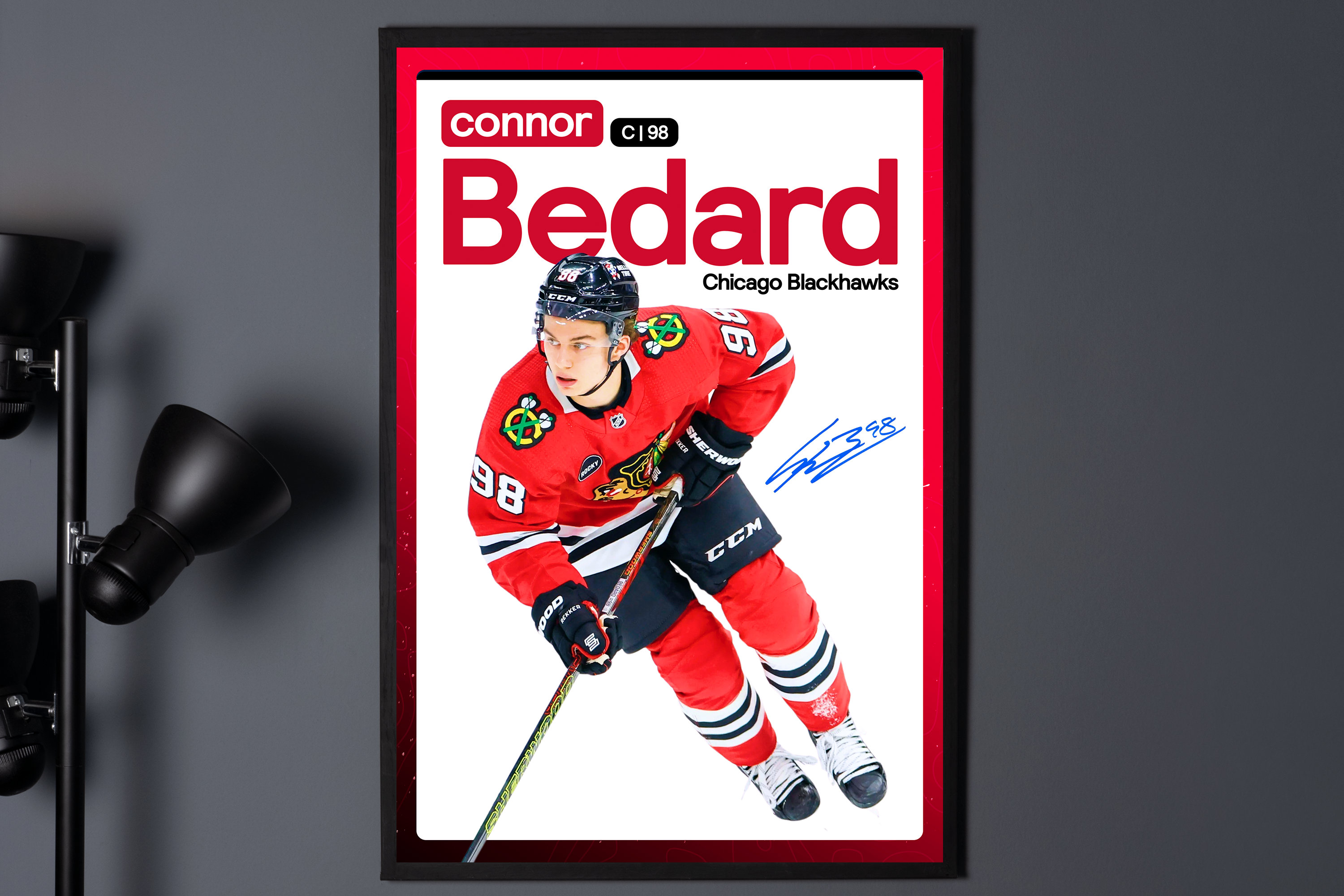 Connor Bedard Poster Chicago Blackhawks Hockey Gifts Sports - Etsy