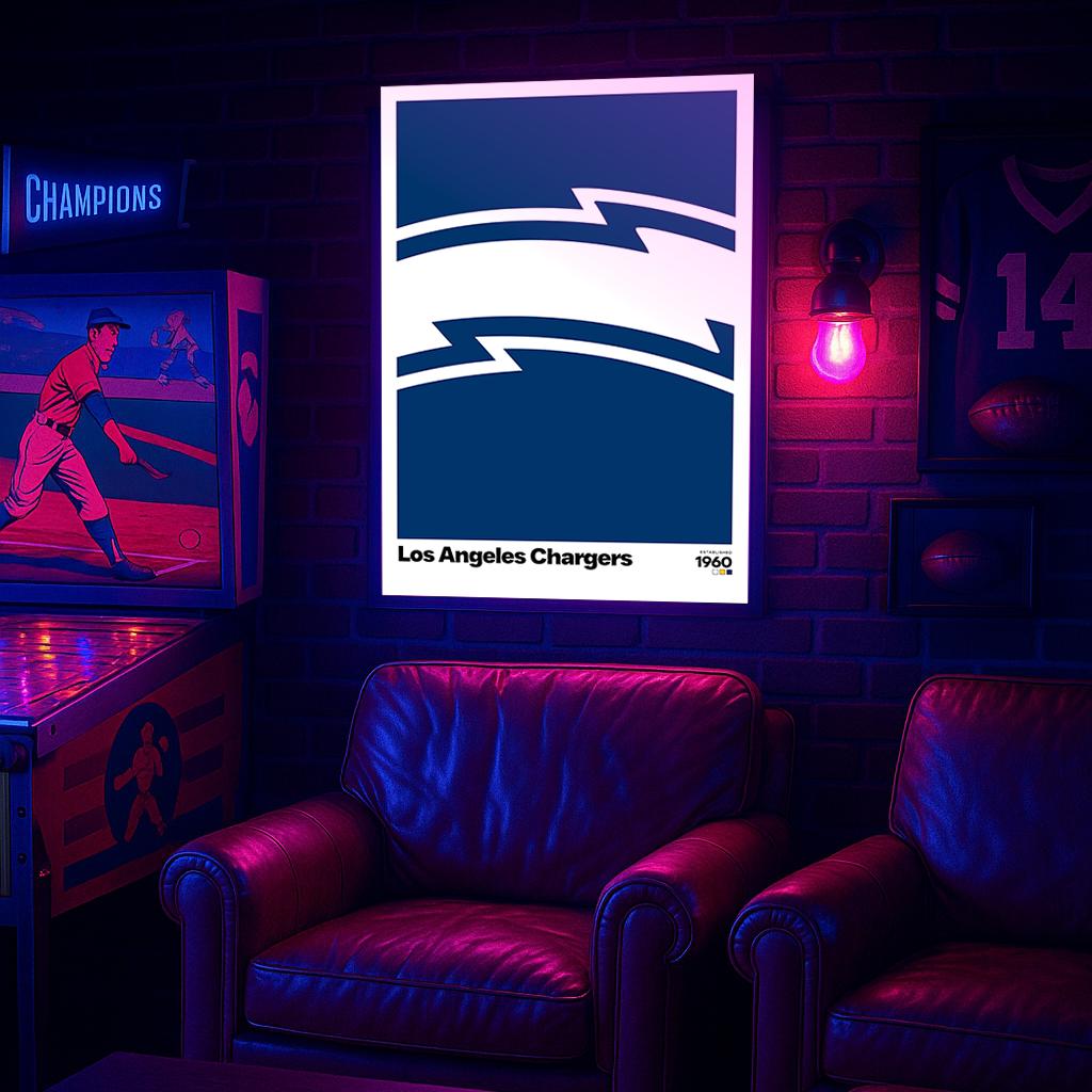 Los Angeles Chargers Poster, Football Gifts, Sports Poster, Football ...