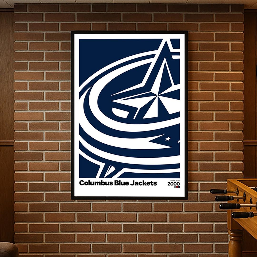 Columbus Blue Jackets Poster, Hockey Gifts, Sports Poster, Hockey ...