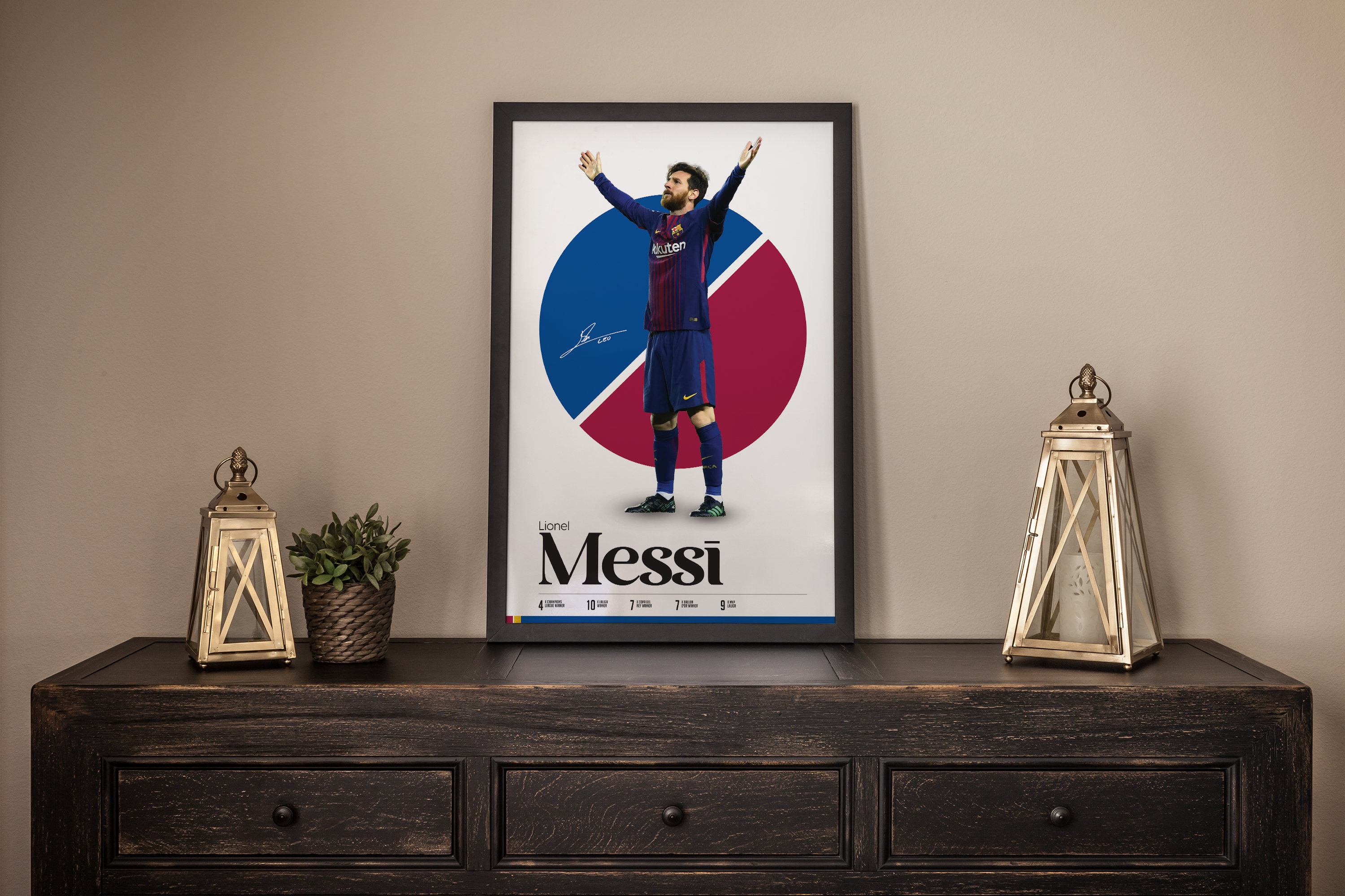 Leo Messi Poster, Lionel Messi Football, Soccer Gifts, Sports Poster ...