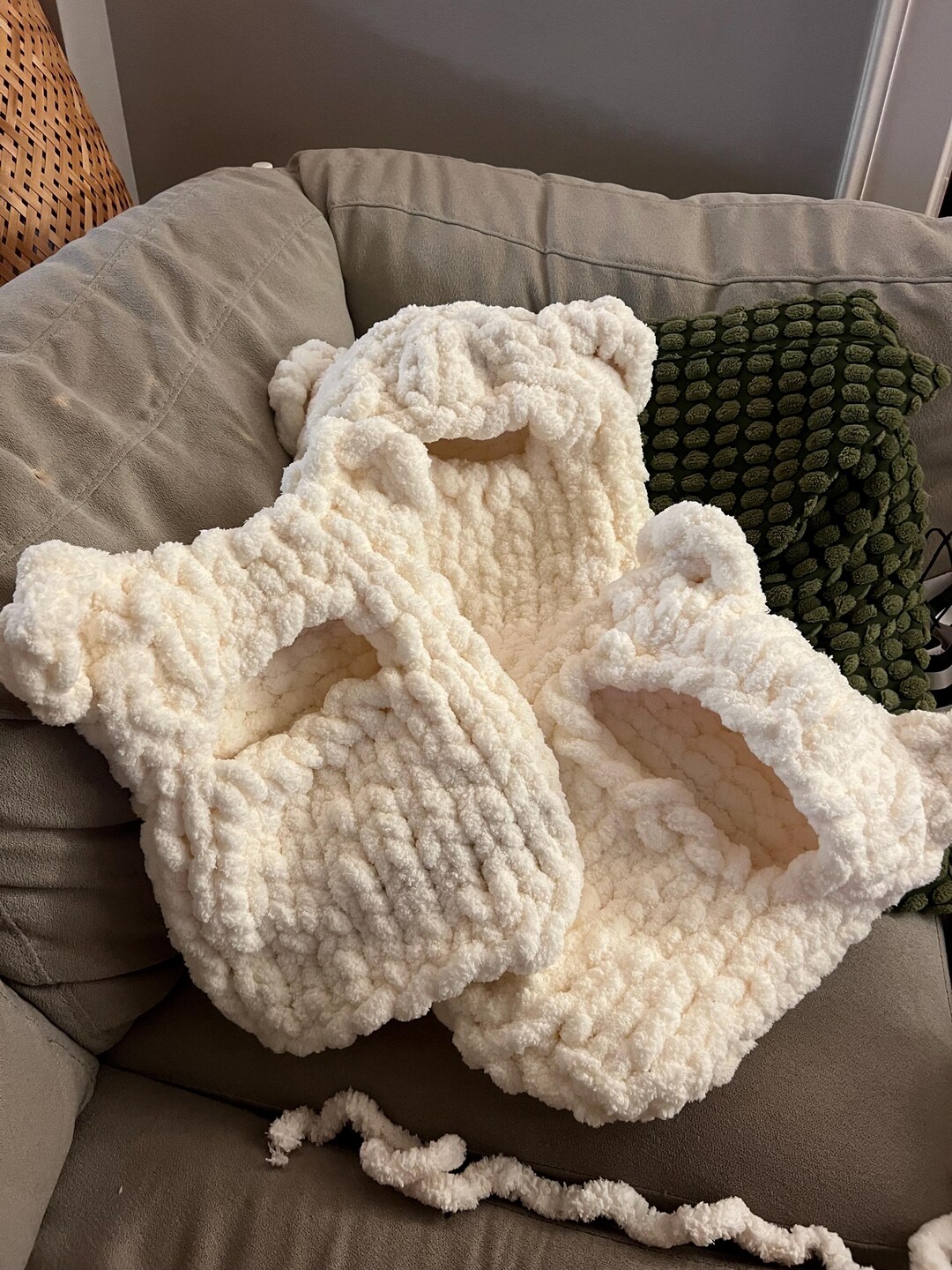 Super Fuzzy, Cozy, Warm Chunky Knit BALACLAVA Face Mask With Cute Bear ...