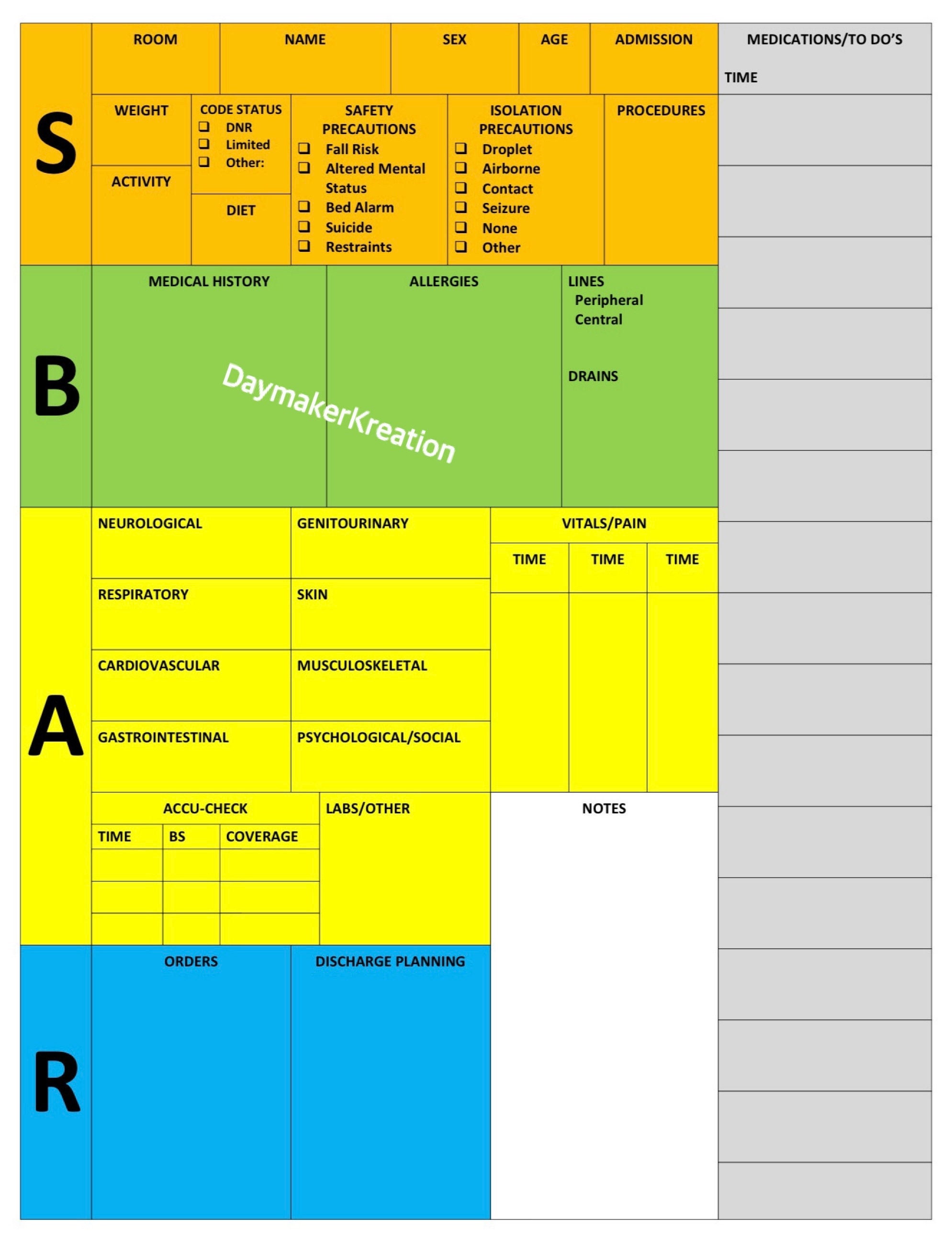 SBAR Nurse Doctor Advanced Practice Provider Nursing - Etsy