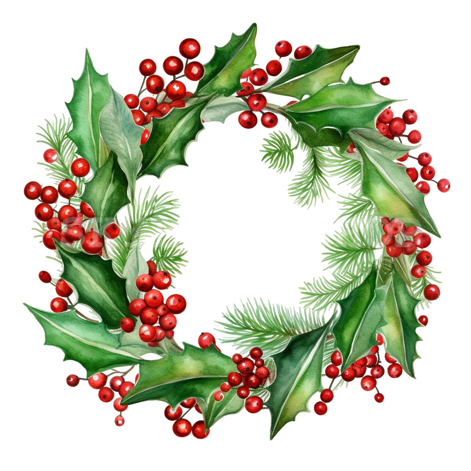 Watercolor Christmas Wreath,clipart 16 High Quality Pngs, Digital ...