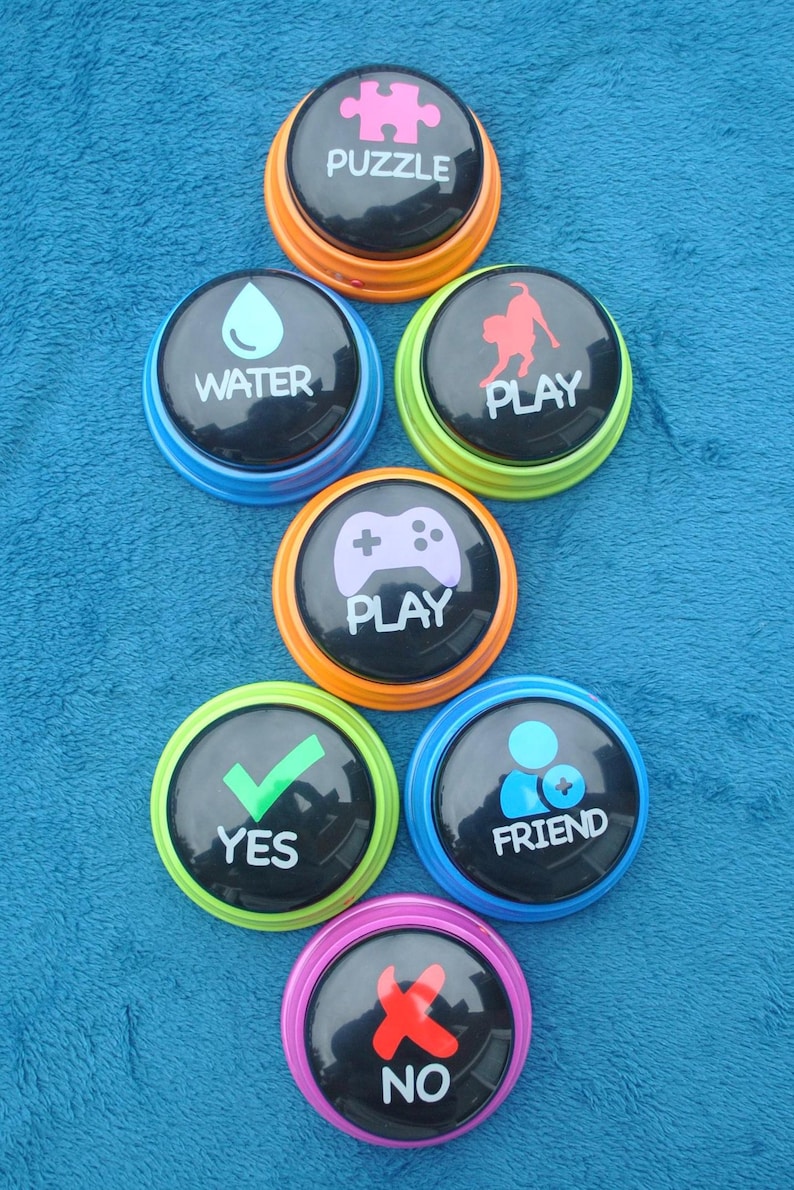 Talking Button Decals/stickers/labels; Hunger for Words, Learning ...