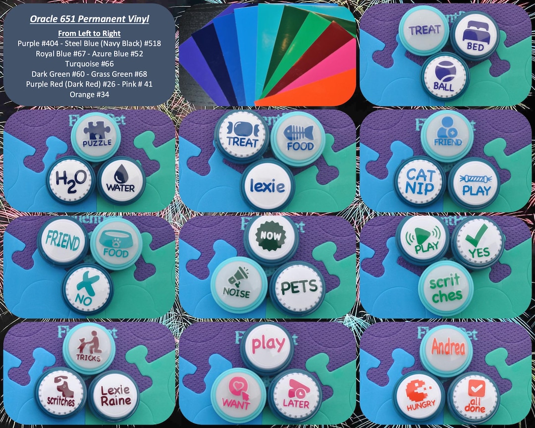 Talking Button Decals/stickers/labels; Fluent Pet, Recordable Buttons ...