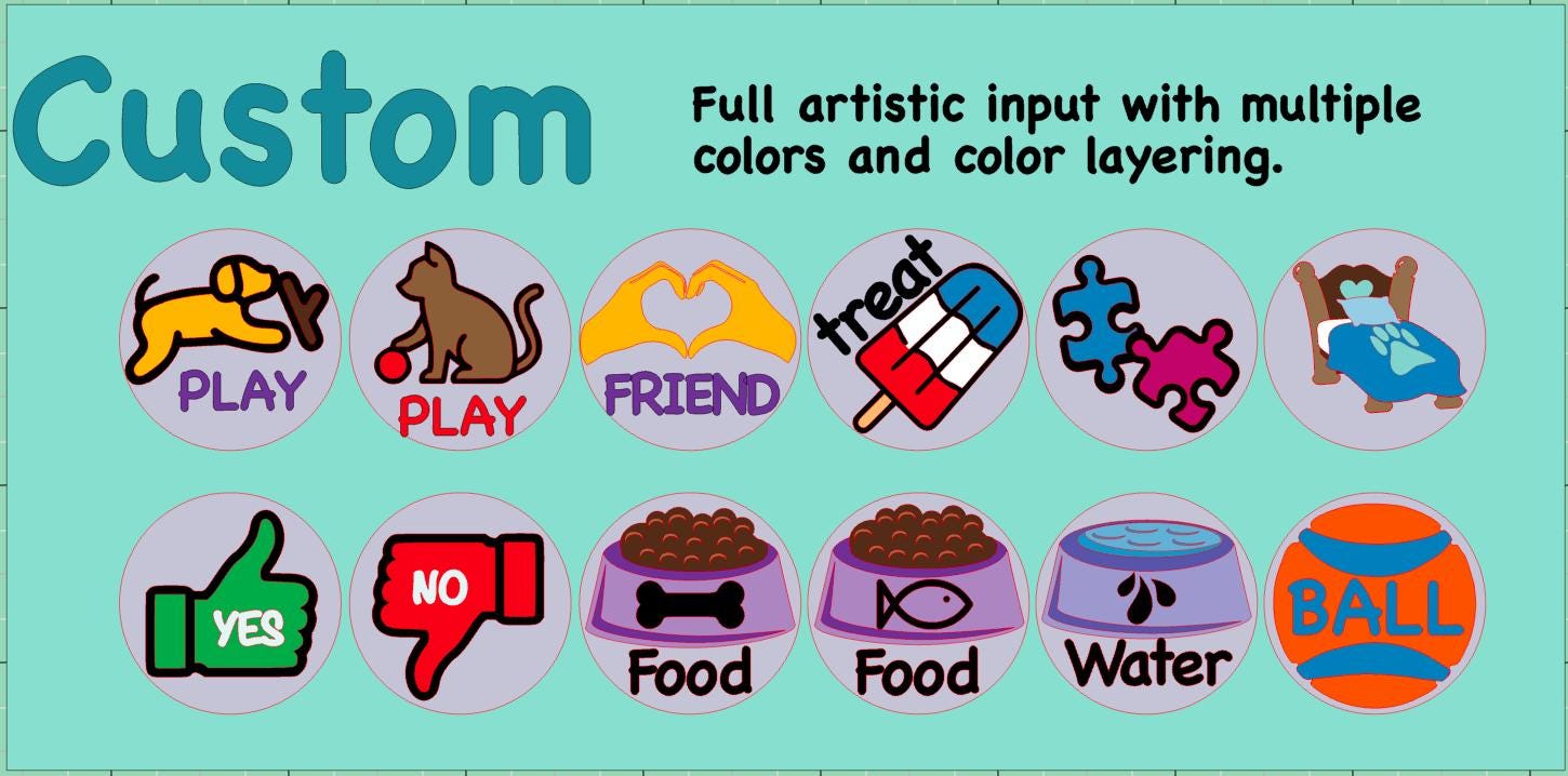 Talking Button Decals/stickers/labels; Fluent Pet, Recordable Buttons ...