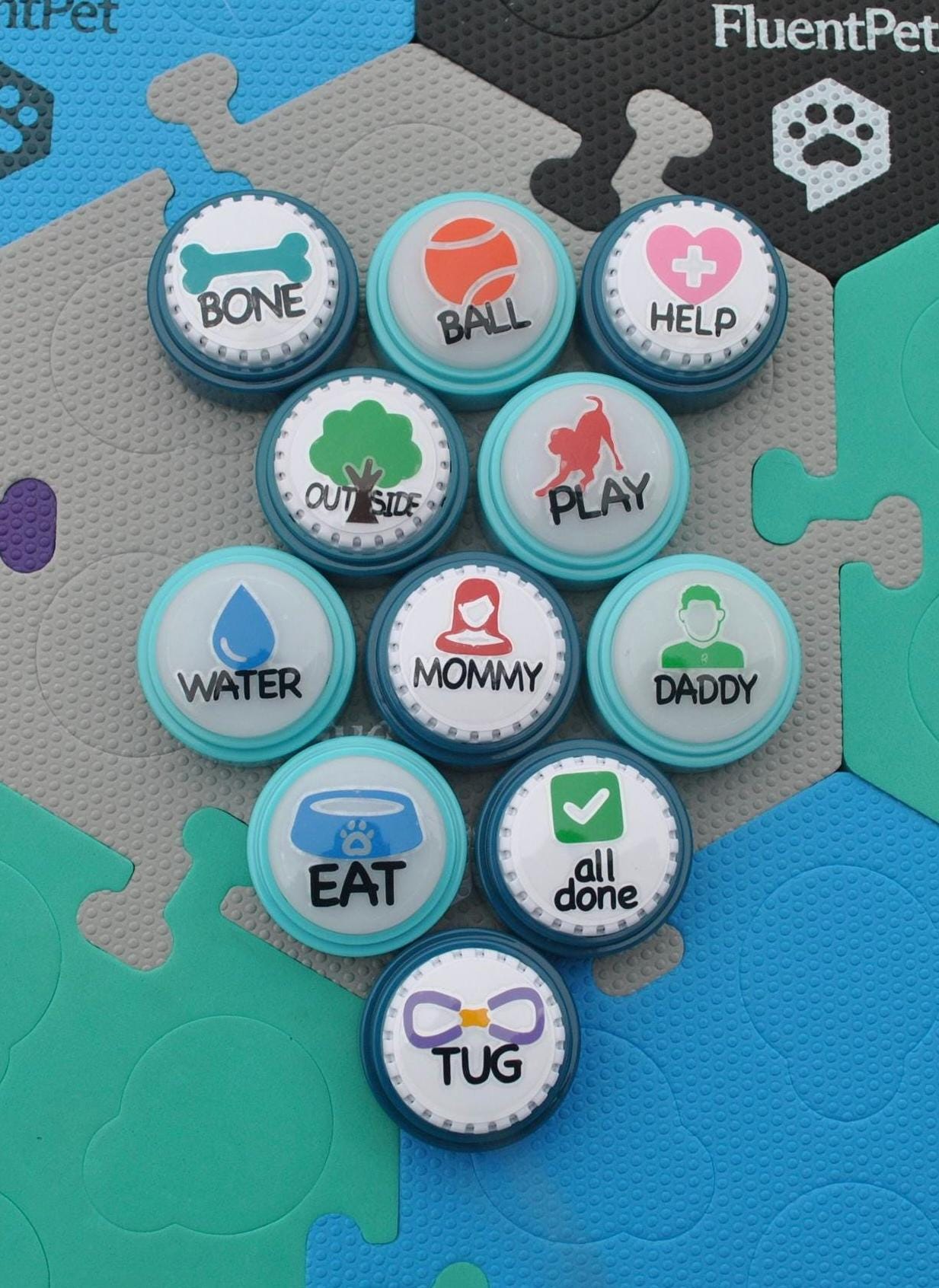 Talking Button Decals/stickers/labels; Fluent Pet, Recordable Buttons ...