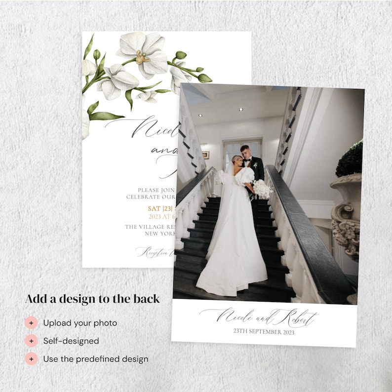 Orchid Wedding Invitation Template Set, Orchid Wedding Invitation ...