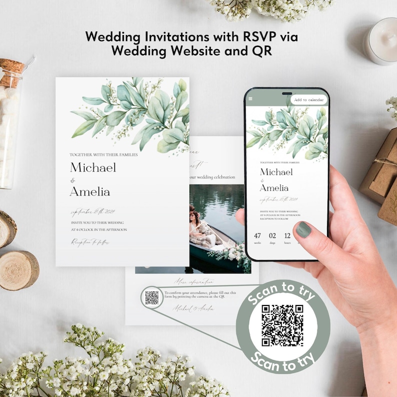 QR Wedding Invitation: Website + Paper Invitations With QR (RSVP ...