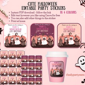 Printable Bundle Halloween Cake Toppers Editable Stickers & - Etsy