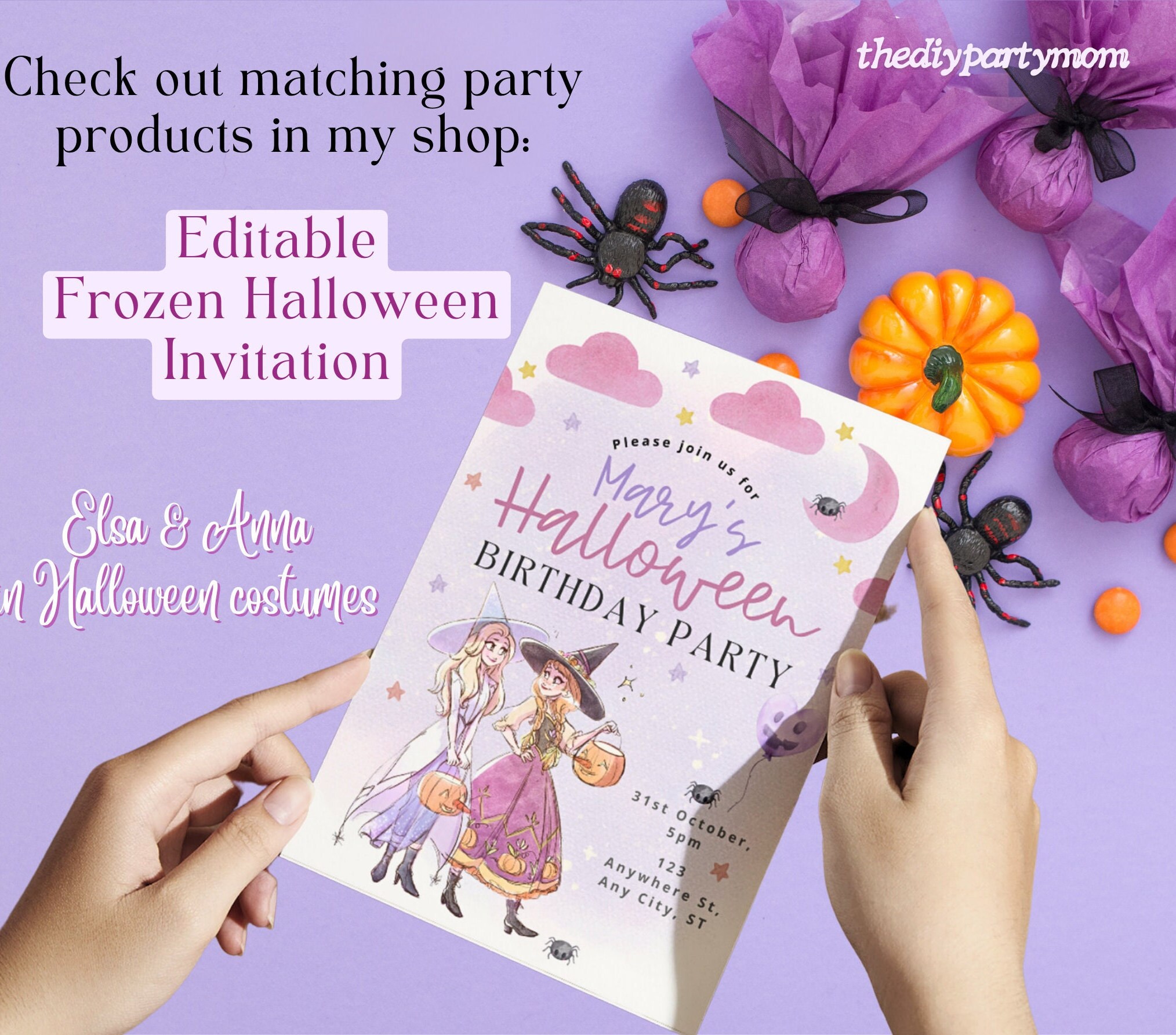 Frozen Halloween Party Bundle Printable Cake Toppers and Stickers, Elsa ...