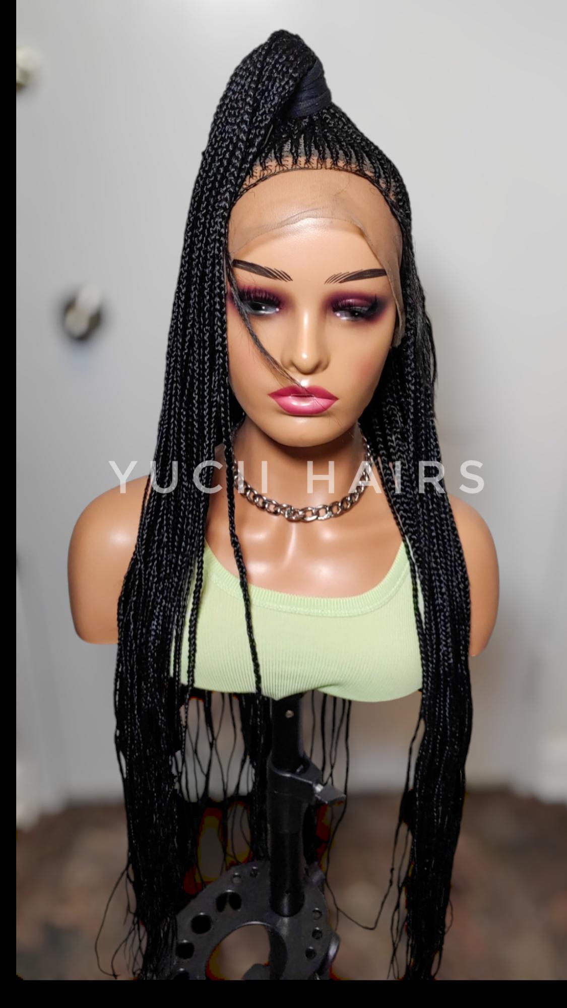 Full Lace Knotless Cornrow Wig Handmade Lace Front Braided Wig ...