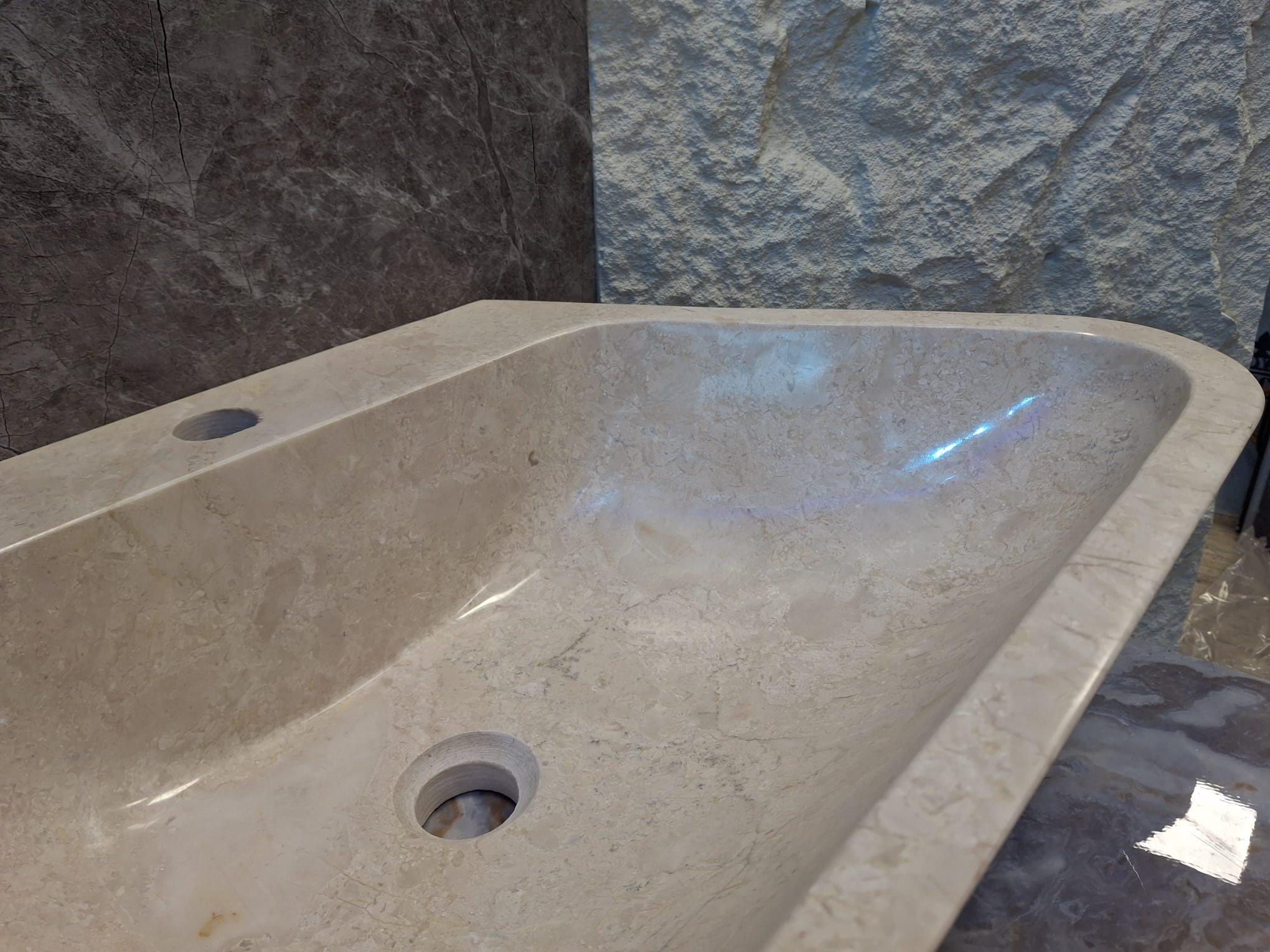 Beige Marble Sink, Trapezoid Beige Wash Basin, Beige Bathroom Sink ...