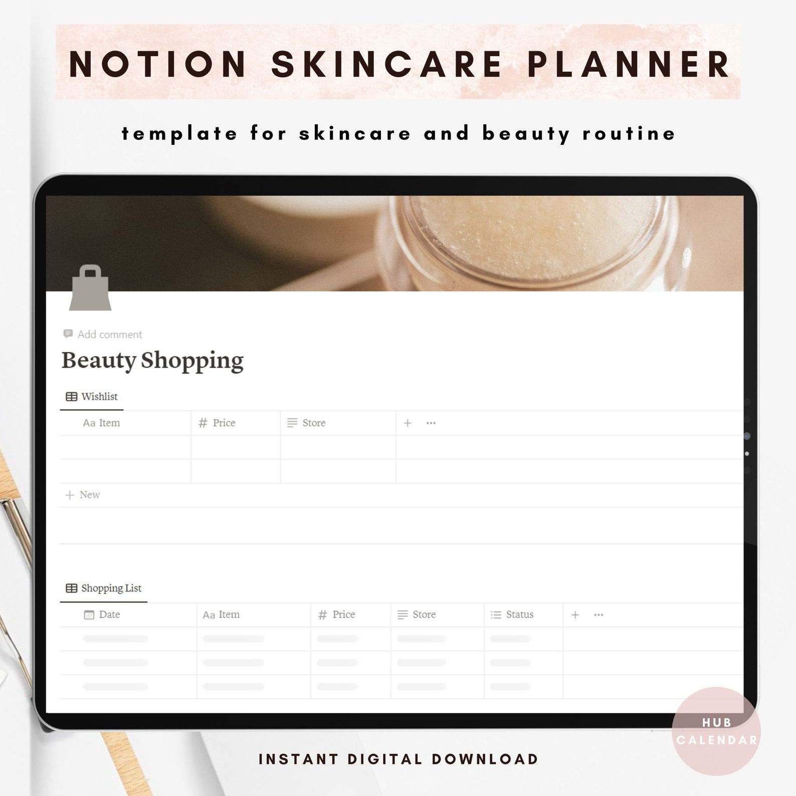 Skin Care Notion Tracker, Notion Template Skincare, Glow up Planner ...