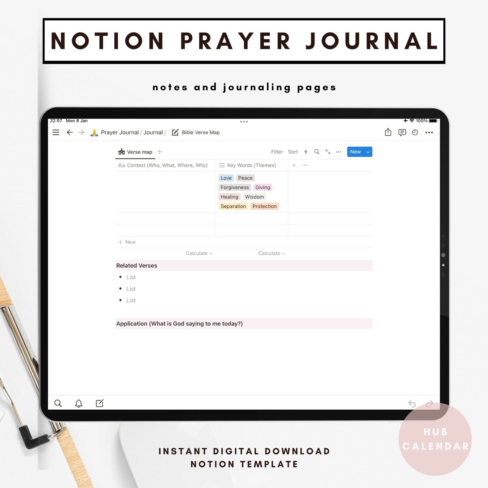 Notion Prayer Journal, Notion Bible Reading Tracker Template, Digital ...