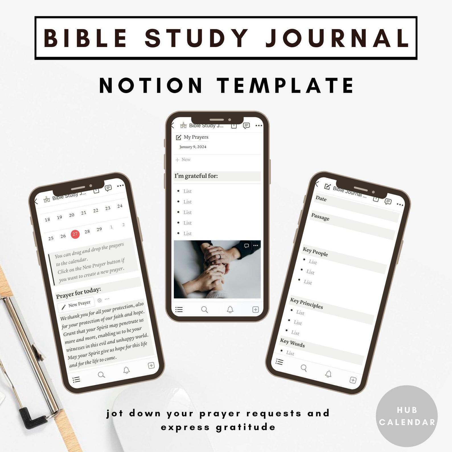 Notion Bible Study, Prayer Journal Notion, Bible Journaling, Christian ...