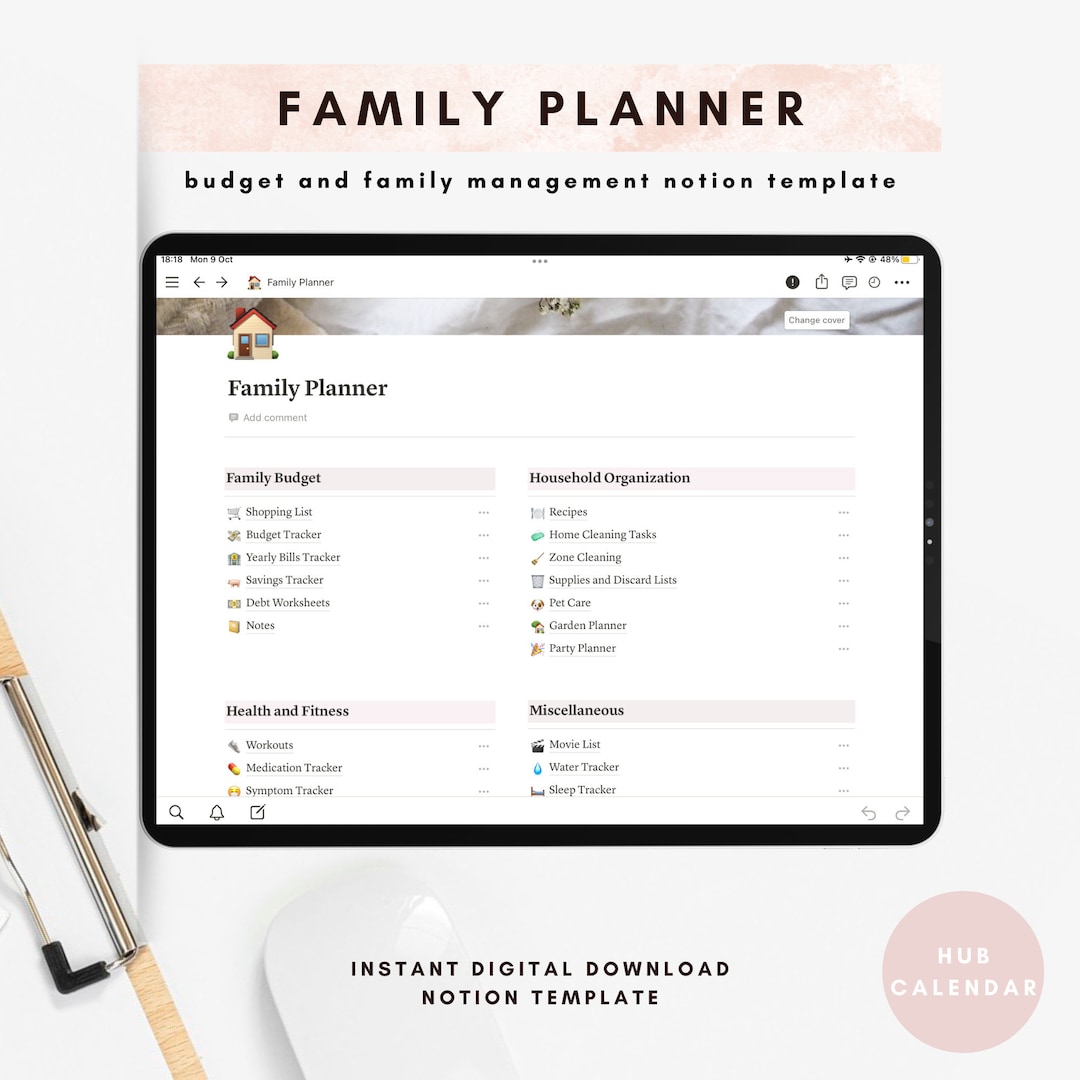 Notion Family Budget, Notion Debt Payoff, Notion Family Management ...