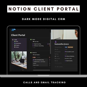 CRM Notion, Notion Portal Template, Client Management Dashboard, Notion Sales Planner, Client ...