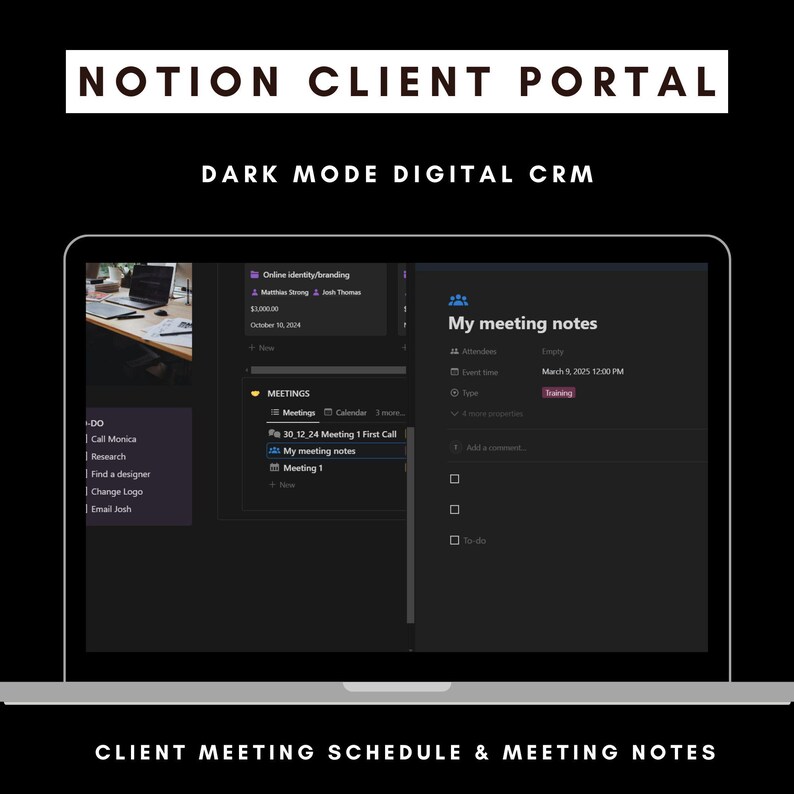 CRM Notion, Notion Portal Template, Client Management Dashboard, Notion Sales Planner, Client ...