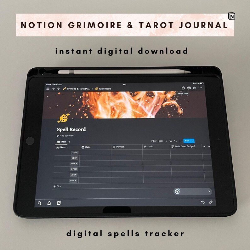 Notion Tarot Journal Template, Digital Tarot Planner, 2025 Witchy ...