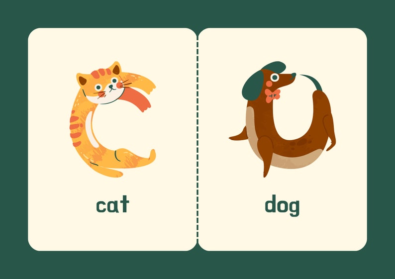 Wildlife Adventure: Animal Alphabet Flash Cards for Kids - Etsy