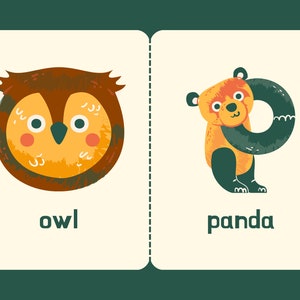 Wildlife Adventure: Animal Alphabet Flash Cards for Kids - Etsy