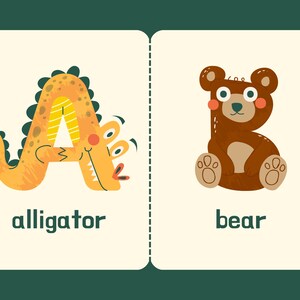 Wildlife Adventure: Animal Alphabet Flash Cards for Kids - Etsy