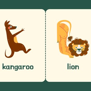 Wildlife Adventure: Animal Alphabet Flash Cards for Kids - Etsy
